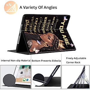 Case for Samsung Galaxy Tab S8 2022/Tab S7 2020 11 Inch (Model SM-X700/X706/T870/T875/T878), Smart Stand Back Cover Auto Wake/Sleep for Galaxy Tab S8 / S7，Inspirational Quotes Black Girl Queen