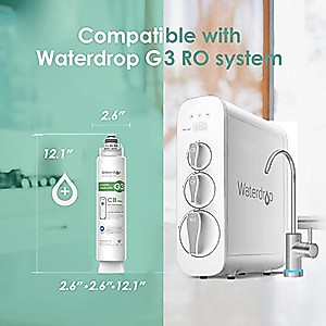 Waterdrop WD-G3-CB Filter, Replacement for WD-G3-W, WD-G3P600 and WD-G3P800-W Reverse Osmosis System, 1-year Lifetime