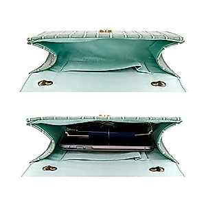 Naimo Crocodile Clutch Purses for Women Snake Print Leather Evening Bag Shoulder Handbag with Chunky Acrylic Chain