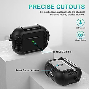 Valkit Compatible Airpods Pro 2 Case Cover with Lock, Military Rugged AirPod Pro 2nd Generation Shockproof Case for Men Women Hard iPod Pro 2 Protective Skin with Keychain for Airpods Pro 2nd Gen