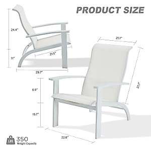 DIFY Patio Adirondack Chair Set of 2,Outdoor Adirondack Chair Weather Resistant for Backyard,Pool Deck and Beach,White