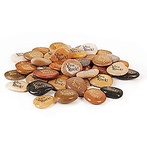 50PCS You Rock! RockImpact You Rock Gifts You are amazing Engraved Inspirational Rocks Faith Stones Novelty Gifts Appreciation Gratitude Rocks Healing Thank You Stones Wholesale Bulk You Rock, 2"-3"ea