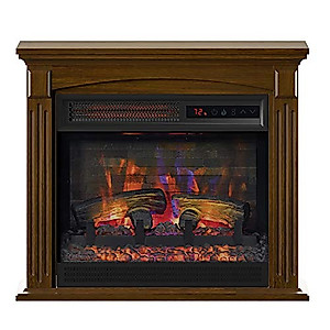 duraflame® Wall Mantel with Infrared Quartz Electric Fireplace and Crackling Sound