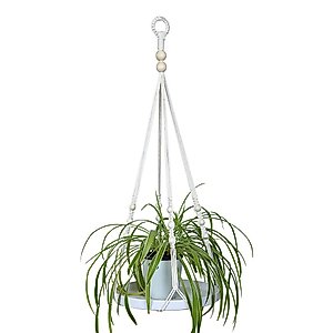 UL Source Macrame Planter Hanger with Large Tray 100% Handmade Wall Hanging Plants Bracket for Indoor Plants Home Decor Gift