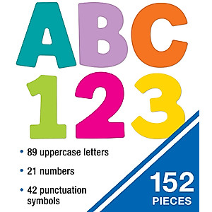 Carson Dellosa 4 In. Colorful Bulletin Board Letters For Classroom, Uppercase Alphabet Letters, Numbers, And Punctuation Cutouts, Colorful Letters For Bulletin Board (152 Pcs.)