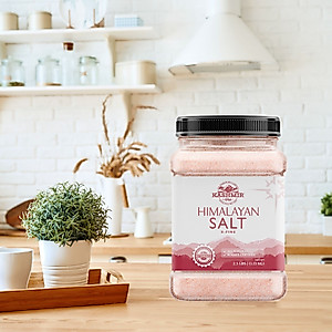 LA SALT CO Kashmir 2.5 Lbs Pink Himalayan Salt Jar, X-Fine | 100% Pure, Food Grade with 84 Trace Minerals | Kosher Certified, Vegan, Non-GMO, & Cruelty-Free