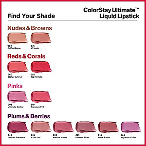 Liquid Lipstick by Revlon, Face Makeup, ColorStay Ultimate, Longwear Rich Lip Colors, Satin Finish, 010 Premium Pink, 0.07 Oz