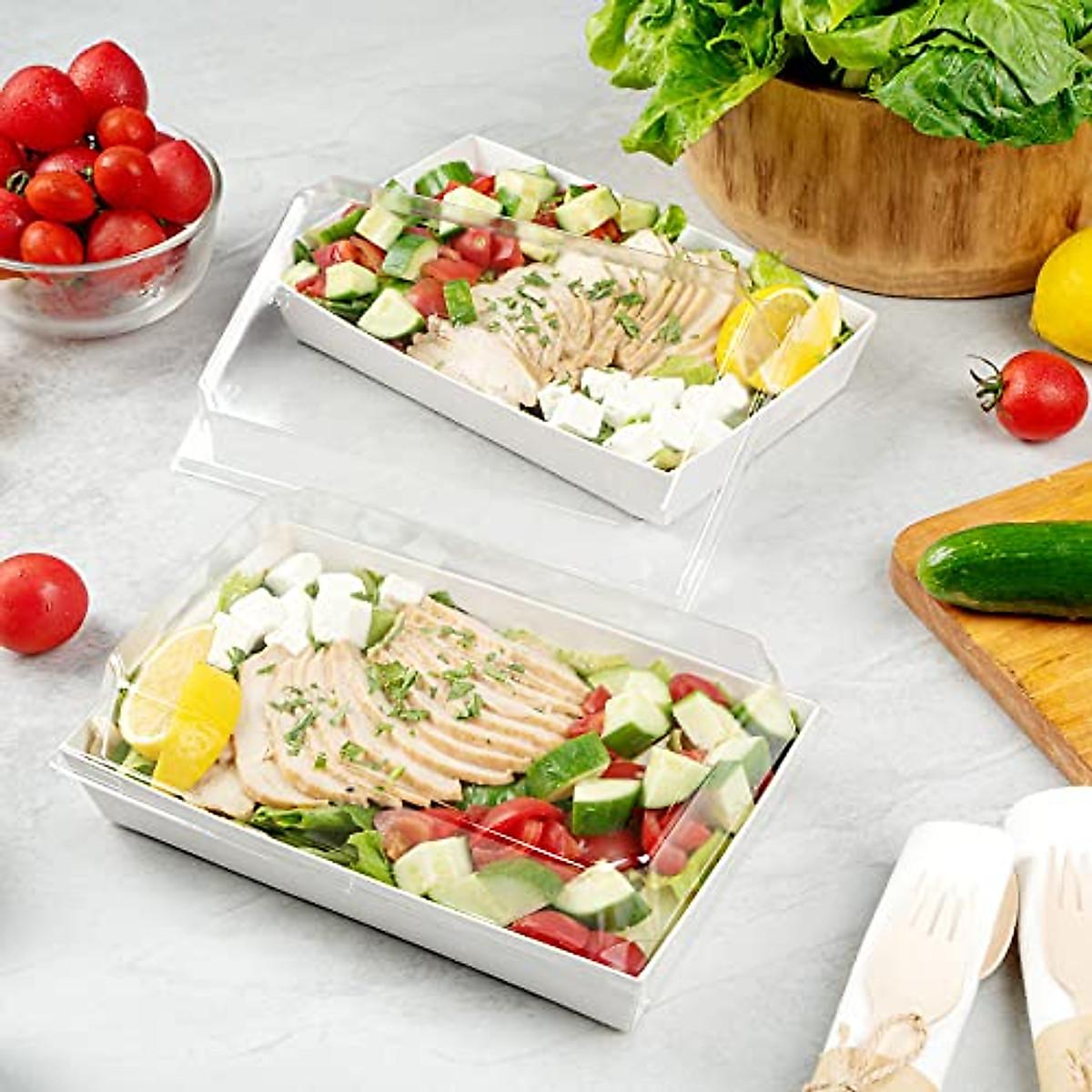 Restaurantware Matsuri Vision Clear Plastic Lid - Fits Medium Sushi Tray - 100 count box