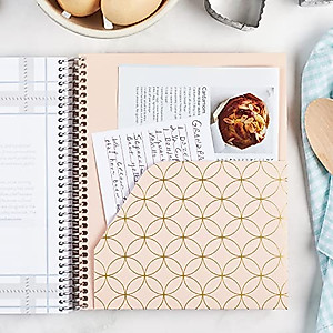 Erin Condren 7" x 9" Spiral Bound Recipe Notebook Including 5 Tabs For Organization, Two-Sided Pocket Folder, Sturdy Laminate Cover, 80 lb. Thick Mohawk Paper