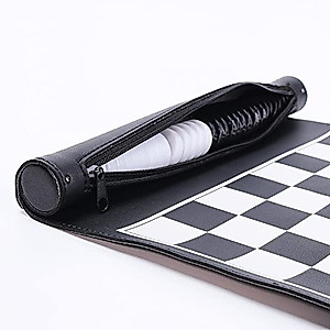 NASTASSA Portable Lightweight Backgammon Game Set Roll-Up Game Camping Games, Gift for Outdoor Enthusiasts Chess Board Games