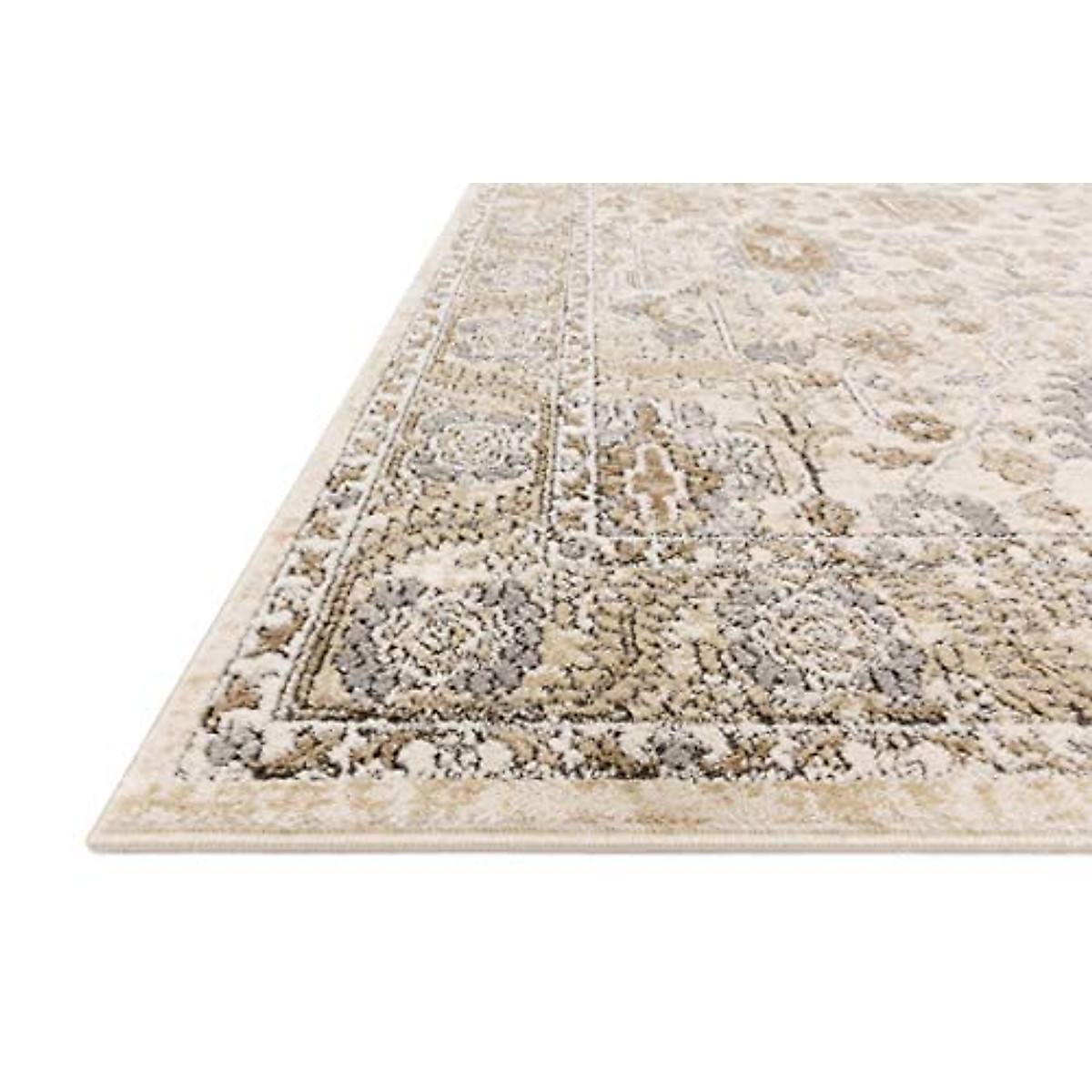 Loloi Teagan Collection 3'-4" x 5'-7" Accent Rug in Ivory/Sand - Large Area Rug, Soft Neutral Rug, High-Traffic Area Rug for Living Room, Bedroom, Home Office, Dining Area