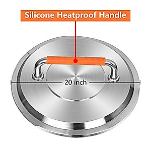 Fire Pit Lid Accessory for Bonfire Fire Pit, Burly Grill 20 inch Lid 304 Stainless Steel with Heat Resistant Handle for Solo Stove Bonfire 19.5"