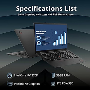 Lenovo Thinkpad X1 Carbon Gen 10 14.0" WUXGA Touchscreen Business Laptop, Intel Core i7-1260P, 32GB RAM, 1TB PCIe SSD, Intel Iris Xe Graphics, Win 11 Pro, Black, 32GB Hotface USB Card