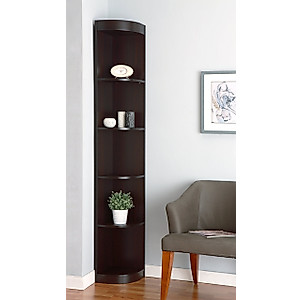 Furniture of America Tango Transitional 5-Shelf Corner Display Stand, Cappuccino