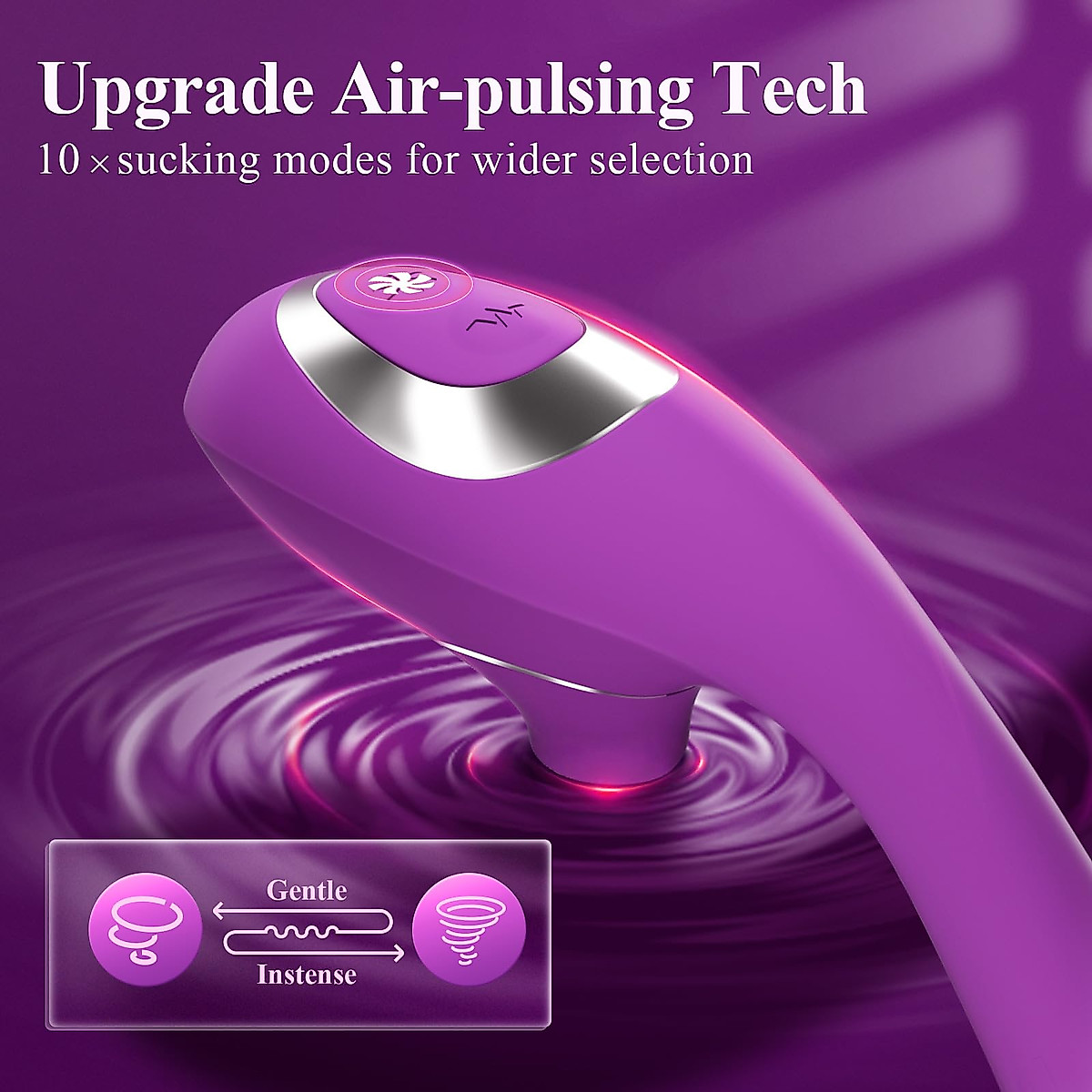 Sucking Vibrator for Women Sex Toys - 2IN1 Suction Vibrator Rose Sex Toy with 10 Air-pulsing & Vibrating Dildo Modes, Flexible Shaft Use for Clit Sucker, G Spot Vibrating Dildos Thrusting Vibrators