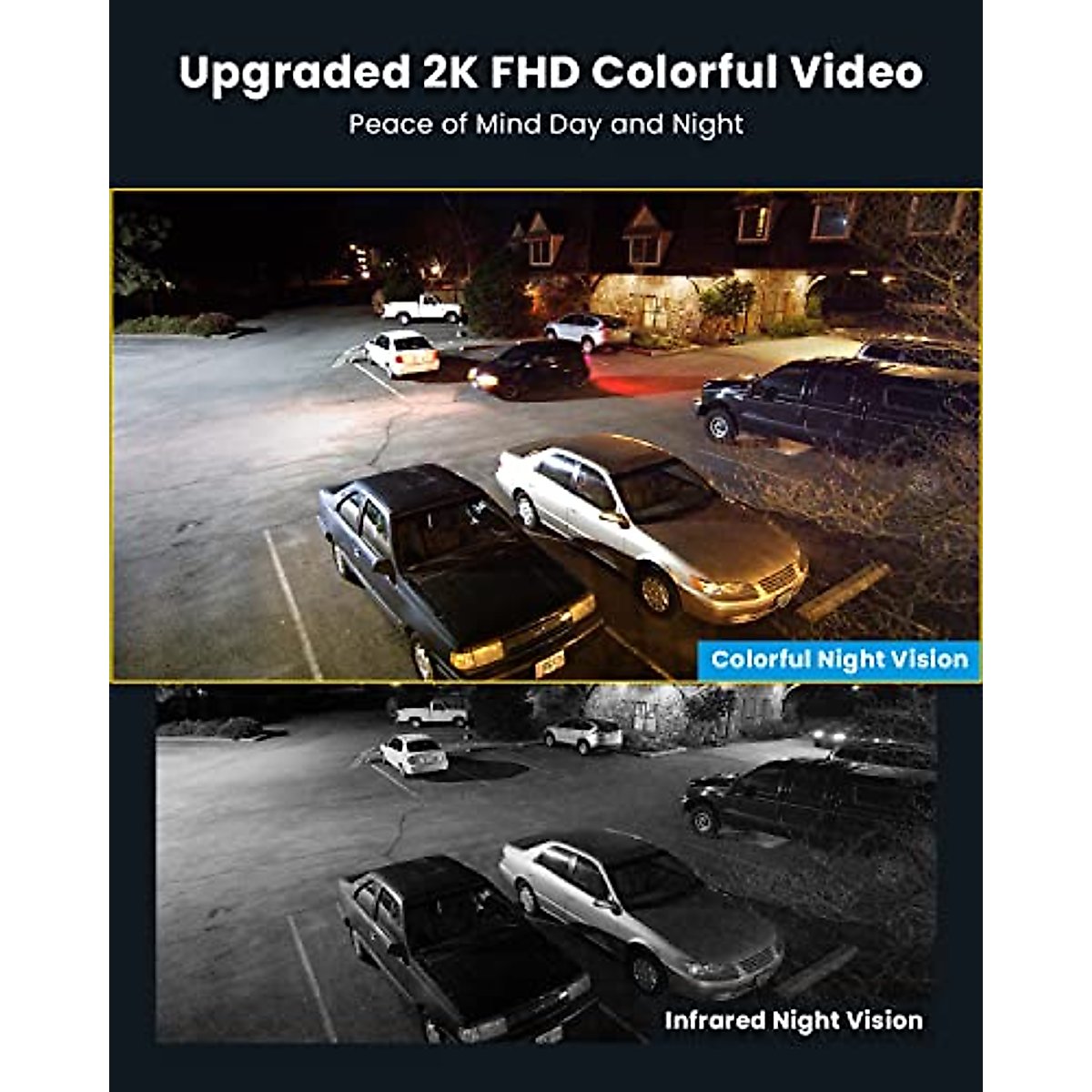 ieGeek Floodlight Camera Outdoor, 2K Wired Home Smart Security Cameras, 2.4G WiFi Flood Light Camera with Motion Sensor, Wiring 2600 Lumens Cam, Color Night Vision,Siren,2 Way Audio, Works with Alexa