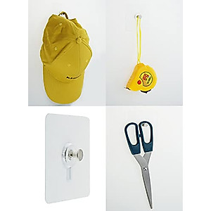 Adhesive Screw yyangz 10PCS 7x7cm Transparent Reusable Adhesive Hooks, Waterproof and Oilproof Bathroom Kitchen Wall Hooks, Wall Hooks, Screw Free Sticker