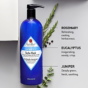 Jack Black Turbo Wash Energizing Cleanser for Hair & Body - Mens Body Wash and Shampoo, Mens Shampoo and Body Wash, Men's Body Wash, Jack Black Body Wash for Men, Jack Black Shampoo for Men, 33 Fl Oz