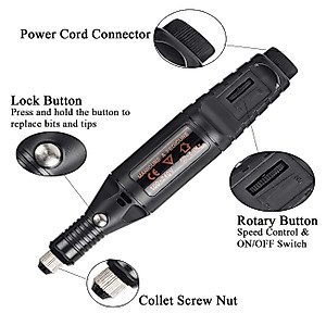 Uolor 108 Pcs Engraving Tool Kit, Multi-Functional Electric Corded Micro Engraver Etching Pen DIY Rotary Tool for Jewelry Glass Wood Ceramic Metal Plastic with Scriber, 82 Accessories and 24 Stencils