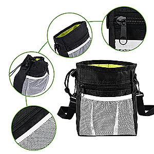 Left&Right - Dog Clicker Training Kit,Dog Training Treat Pouch and Dog Clickers,Dog Treat Bag with Clicker Training for Dogs,Pet Treat Bag with Waist Belt Shoulder Strap Poop Bag Dispenser-Black