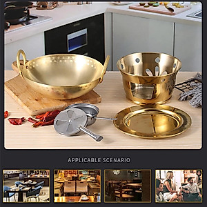 UGCER Copper Chafing Dish Buffet Set - Alcohol Stove Cooking Pot Food Warmers Pan Hot Pot for Weddings Caterings Parties