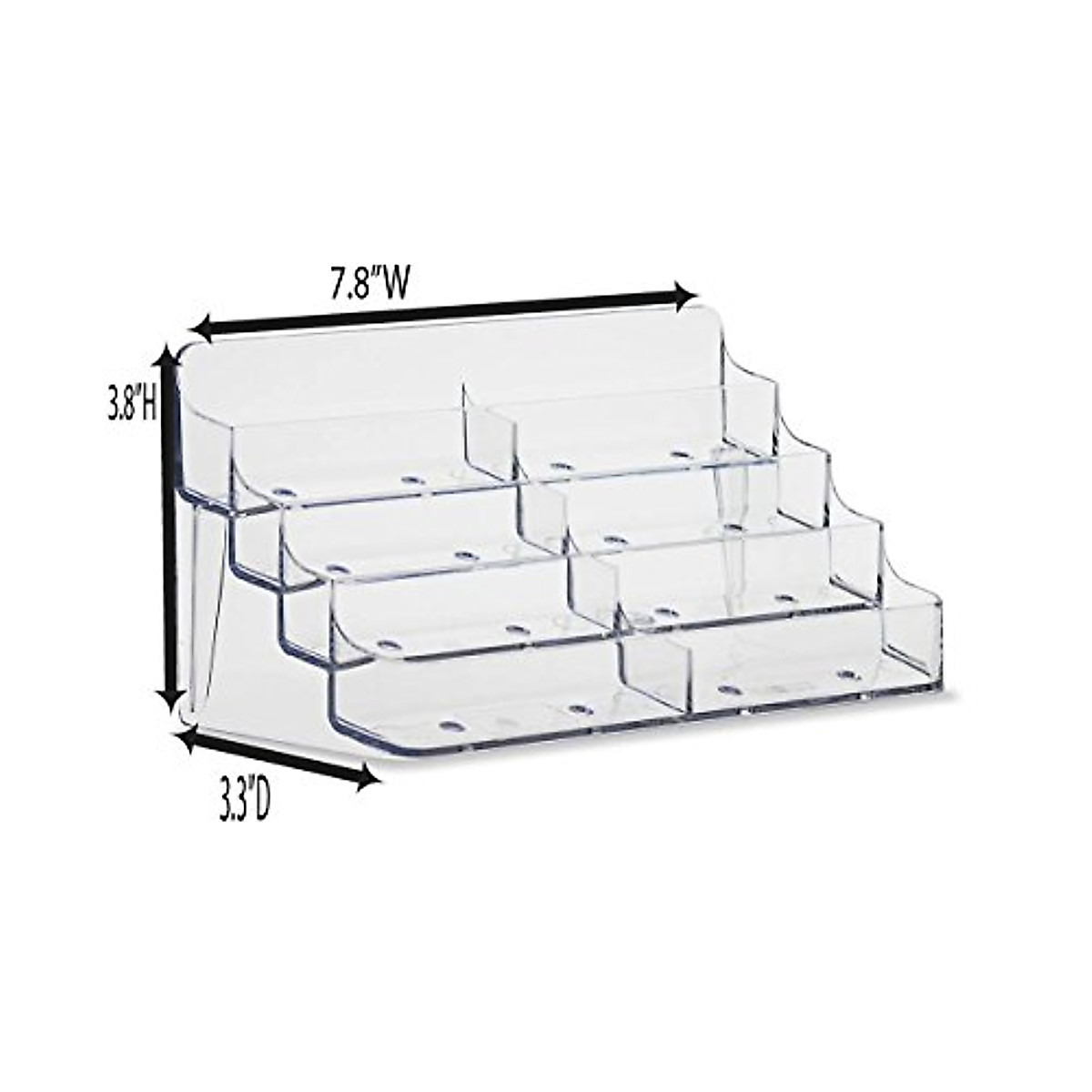 SOURCEONE.ORG 8 Pocket Desktop Clear Acrylic Business Card Holder