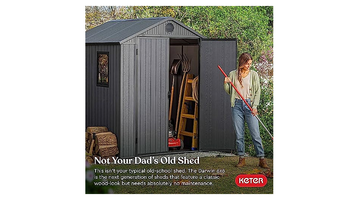 Keter Darwin 6x6 Outdoor Storage Shed - Durable & Easy Access