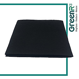 GreenR3 1-PACK Cut-to-Fit Carbon Pad 16 x 48 inches for Air Filters Charcoal Sheet fits Air Purifiers Range Hoods Furnace Filters removes Odor VOC Parts Accessories Replacement Replenishment and more