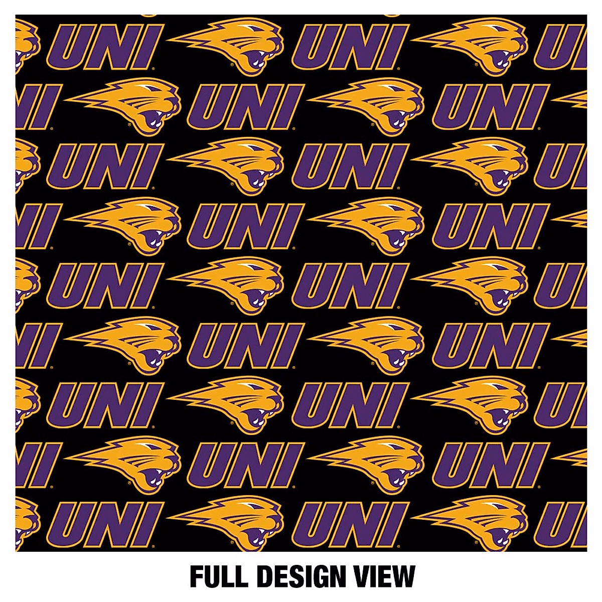 Popfunk University of Northern Iowa Logo Repeat - UNI Panthers Home 1-Ply Reusable Face Mask Covering with Adjustable Nose Wire, Unisex