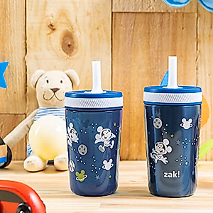 Zak Designs Disney Mickey Mouse Kelso Tumbler Set, Leak-Proof Screw-On Lid with Straw, Bundle for Kids Includes Plastic and Stainless Steel Cups with Bonus Sipper (3pc Set, Non-BPA)15 fl oz.