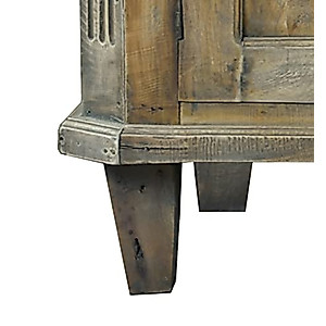 Sunset Trading Cottage 71" Panel Door Credenza | Driftwood Brown Solid Wood Fully Assembled Cabinet Sideboard