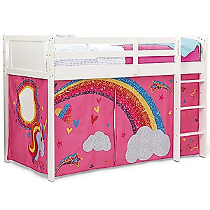 JoJo Siwa Loft Bed Tent - Curtain Set for Low Twin Loft Bed (Bed Sold Separately) by Delta Children