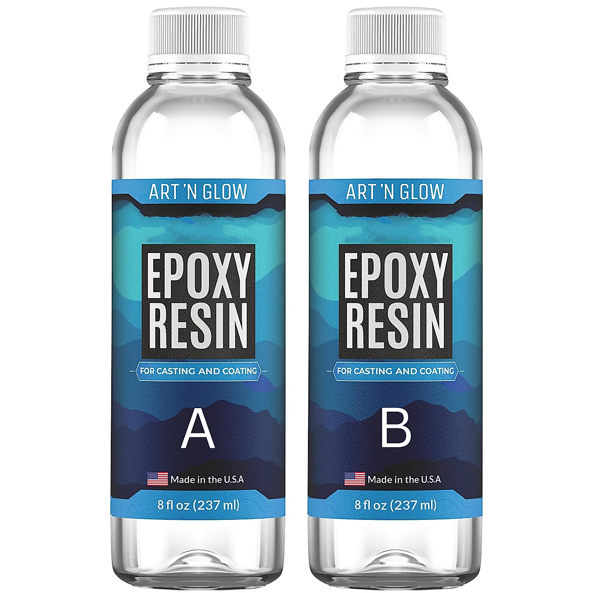 Art ‘N Glow Epoxy Resin for Clear Casting and Coating - 16 Ounce Kit - Perfect for Molds, Crafts, Tumblers, Jewelry, Wood - Food Safe, Non Yellowing, Bubble Free, and Made in The USA