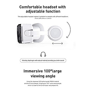 VR SHINECON 3D HD Virtual Reality Headset for Movies and Games VR Glasses Goggles 2K Anti-Blue Lenses, Adjustable Pupil & Object Distance for Phones 4.7-6.7"[2021 Newest]