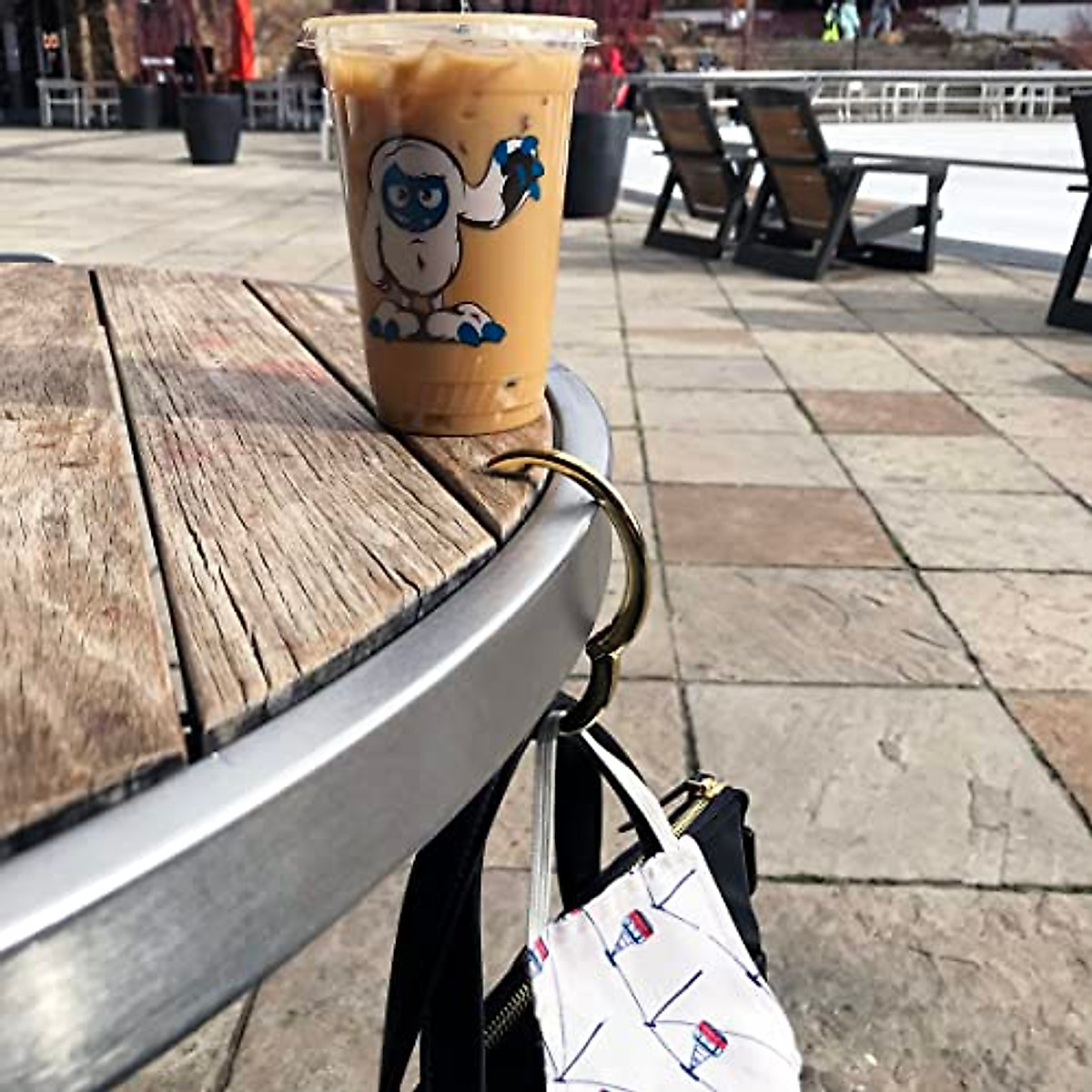 Clipa Bag Hanger - Polished Gold PVD - The Ring That Opens Into a Hook and Hangs in Just 1/2" of Space, Holds 33 lbs., 3 yr. Warranty