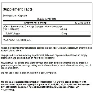 Swanson Uc-Ii Standardized Collagen 40 mg 60 Caps 3 Pack