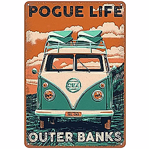 Tin Sign, Outer tin Sign, Outer Banks Pogue Life ，Retro Tin Sign tin Sign Welcome to The Interesting Farm Country House Metal Tin Sign 8X12 inch
