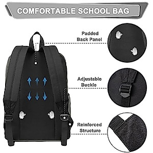 Kasqo Lightweight School Backpack, Water-Resistant Casual College Bookbag for Men Women Teen Girls Boys, Gray and Black