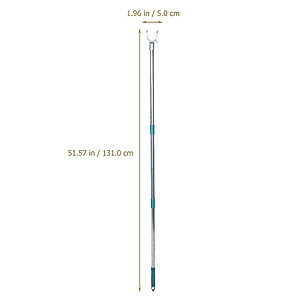 STOBAZA 51.48in Stitching Clothes Rail Sturdy Clothesline Rod Dress Stick Metal Clothes Pole Laundry Pole Shelf Outdoor Sticks Clothes Rod Accessories Laundry line Prop Plastic Retractable Handle