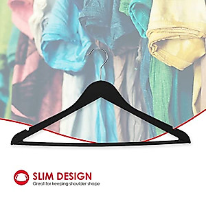 Home Basics, Black Non-Slip Space-Saving Rubberized Plastic Hangers