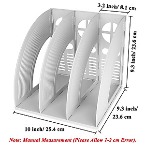 SAYEEC Magazine Holder Plastic File Sorter Binder Holder for Desk Folder Organizer Stand Book Shelf Dividers Vertical Filling Storage Rack Desktop Bookshelf Display Box for Office School Home (Grey)