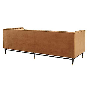 Modway Devote Channel Tufted Performance Velvet, Sofa, Cognac