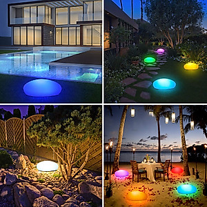 Solar Garden Lights, LED Stone Light Outdoor Solar Powered, 16 Colors Changing Waterproof Christmas Light with Remote for Lawn Patio Yard Pathway Walkway Swimming Pool Party Wedding Halloween (1 Pack)