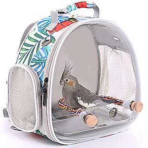 Bird Carrier Backpack with Rope Perch, Portable Bird Travel Carrier Backpack (Multi-Colored, Bird Carrier)