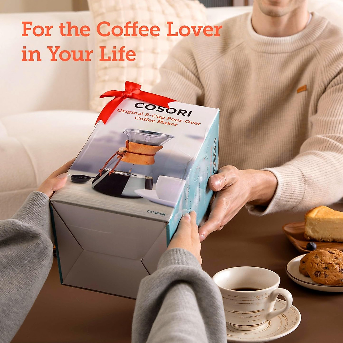 COSORI Pour Over Coffee Maker with Double-layer Stainless Steel Filter, Coffee Dripper Brewer & Glass Coffee Pot, High Heat Resistant Decanter, 34 Ounce