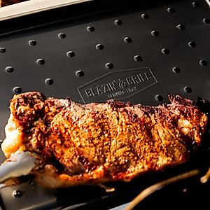 BLAZIN' GRILL Prep and Serve Trays | Set of 2 Stackable, Melamine Trays | Serving Tray & Marinating Tray | Serving Platter for Plating Food & BBQ Prep Tub for Marinating Meats | Grill Accessories |