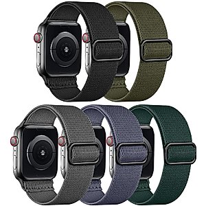 Adorve Stretchy Band Compatible with Apple Watch Band Ultra 2 49mm 46mm 45mm 44mm 42mm 38mm 40mm 41mm Men Women, Soft Nylon Elastic Braided Strap for iWatch Bands Series 10/SE/9/8/7/6/5/4/3/2/1
