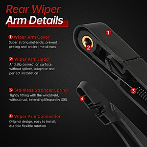 OTUAYAUTO Rear Windshield Wiper Set - Replacement for 2008-2012 Ford Escape, 2010-2018 Lincoln MKT Rear Wiper Arm and Rear Windshield Blade Assembly OE:8L8Z17526-C