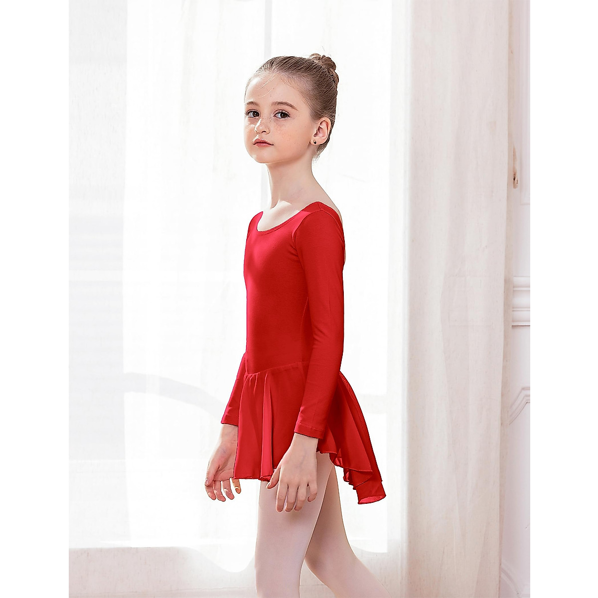 Arshiner Kids Girls Classic Long Sleeve Leotard Dance Ballet Dress