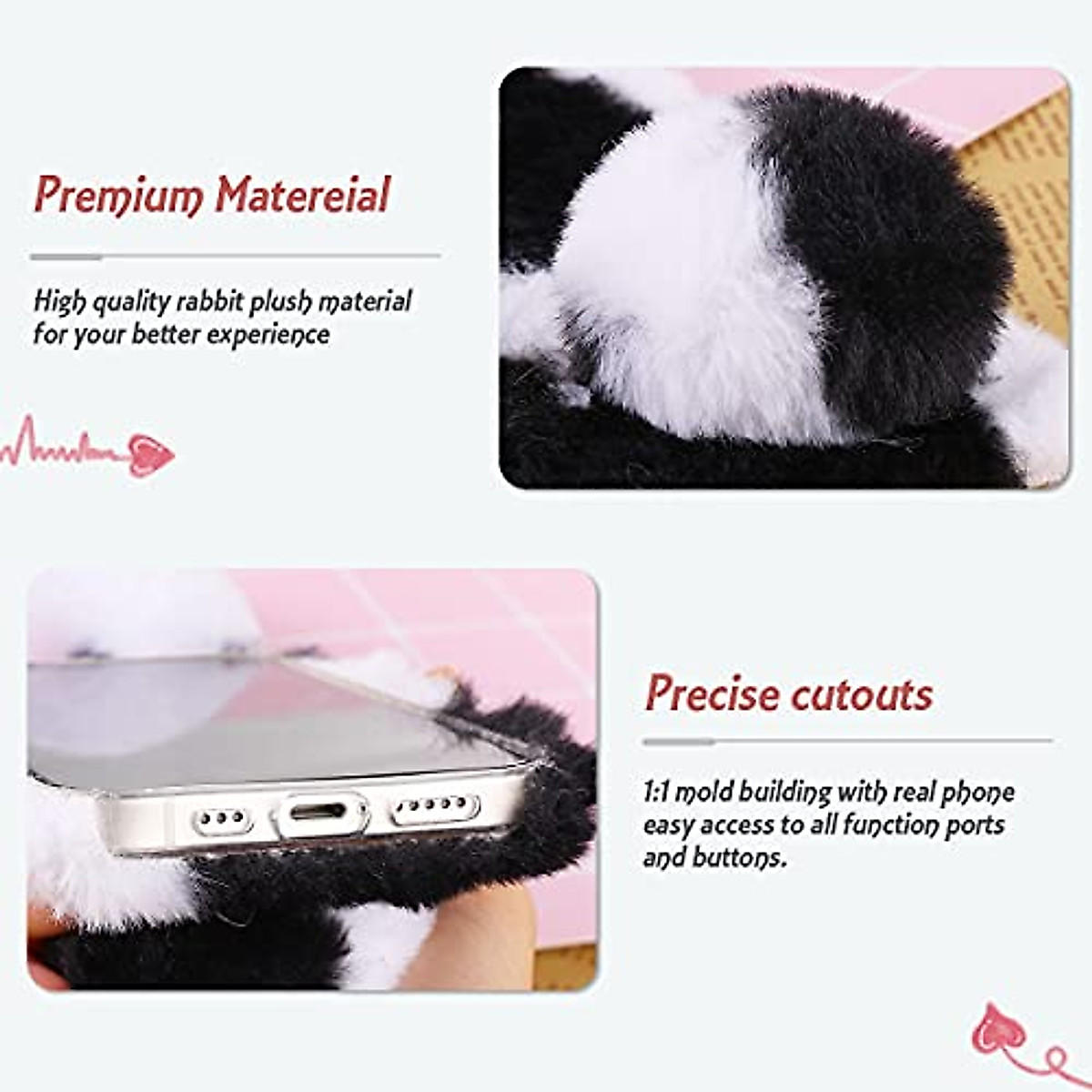 Mikikit Plush Phone Protector Decorative Phone Case Compatible for Galaxy A03s